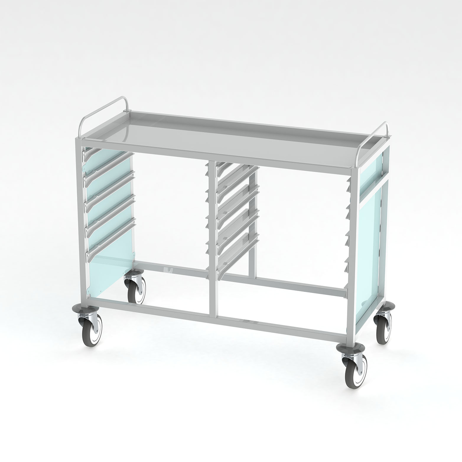 Care kart storage trolley - low, double - Hygenius