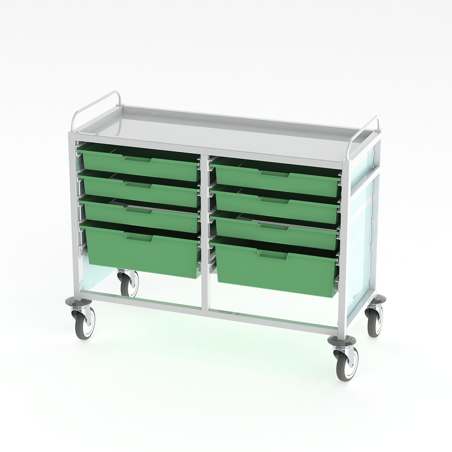 Care kart storage trolley - low, double - Hygenius