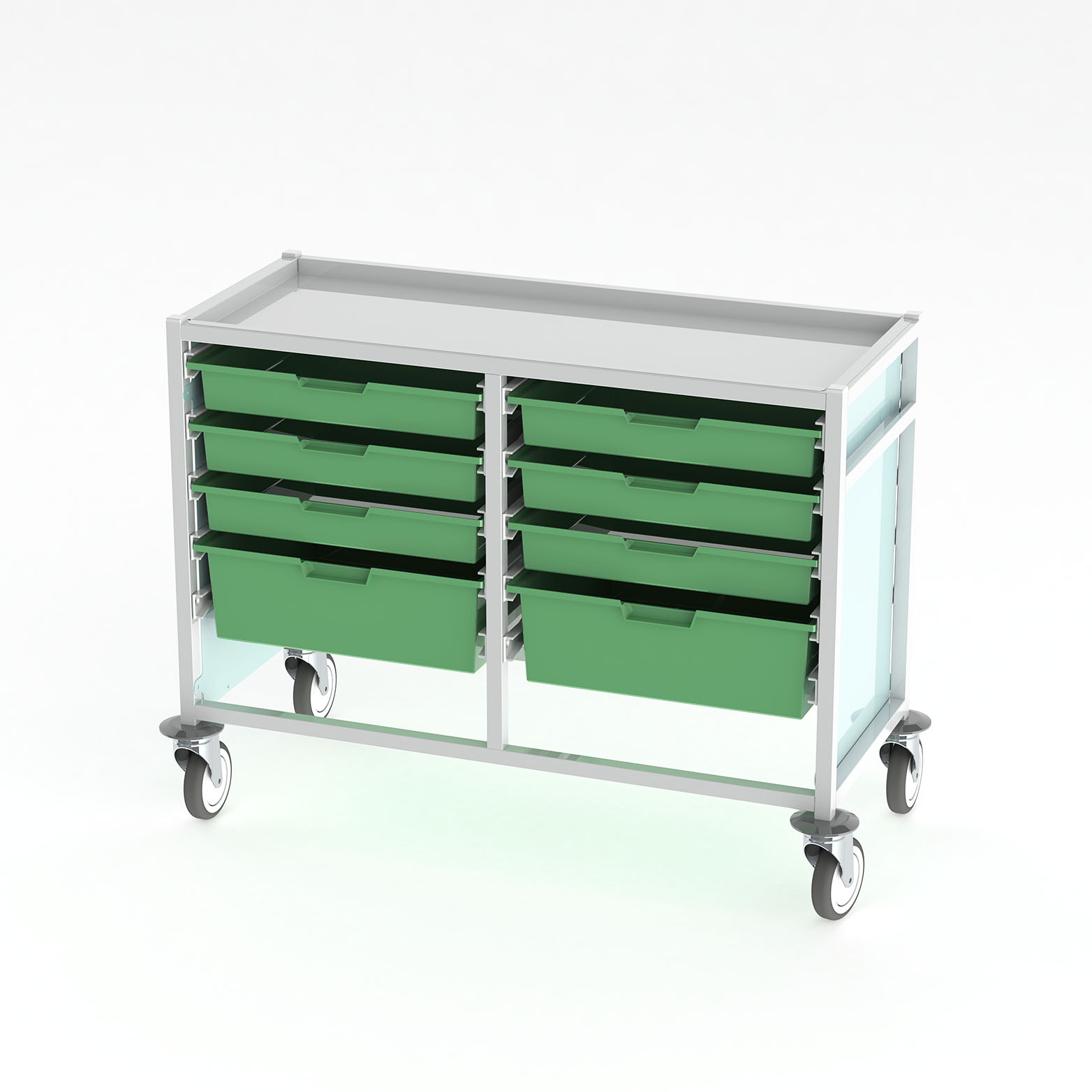 Care kart storage trolley - standard, double - Hygenius